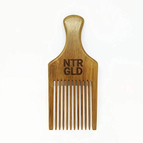 Amazon.com : Afro Power Pick Wooden Comb - By: NETER GOLD : Beauty ...