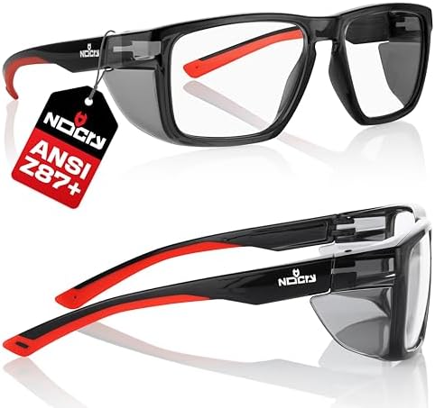 Amazon.com: NoCry ANSI Z87.1 Clear Safety Glasses with Side Shields ...