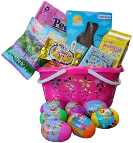Amazon.com: Easter Gift Basket for Kids, Candy Filled Easter Eggs, Milk ...