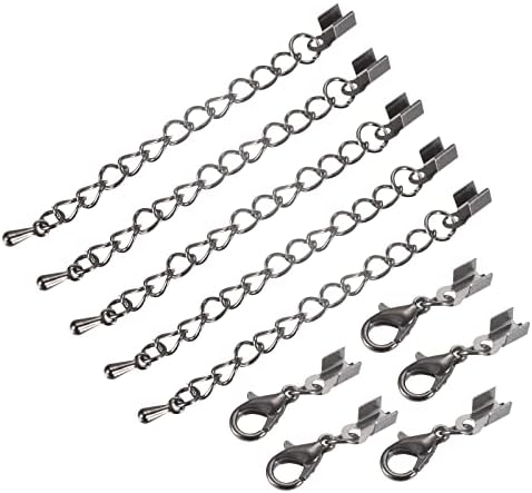 Amazon.com: uxcell 20Sets Fold Over Cord Ends with Lobster Claw Clasps ...