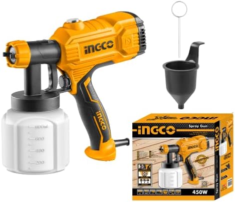 INGCO Cordless Spray Gun, 20V Lithium-Ion Paint Sprayer, 800ml | 600 Ml ...