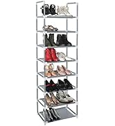 Amazon.com: ERONE Shoe Rack Organizer 8 Tiers, Narrow Storage Durable ...