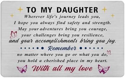 Inspirational Gifts for Daughter - Daughter Engraved Wallet Card ...