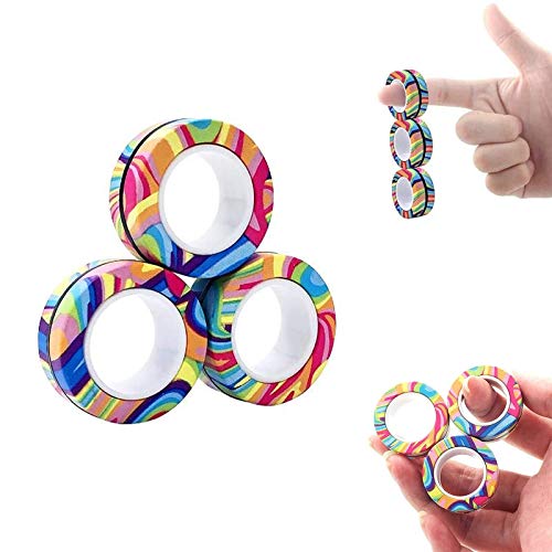 6 Pcs Finger Magnetic Ring，Magnet Toy, Magnetic Fingertip Toys, Magic ...