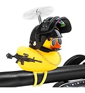 Amazon.com : wonuu Rubber Duck Bike Bell, Squeeze Ducks with Helmet for ...