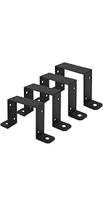Wdwlbsm 4Pcs Square Pipe Clamp, Black Strap Post Ties Brackets, U ...