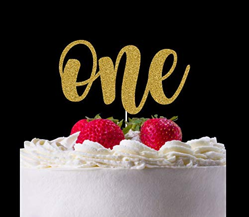 1st Birthday Cake Topper One Cake Topper Gold Glitter One | Desertcart ...