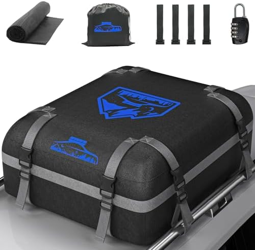 NABIYE Car Roof Bag Waterproof, 15 Cubic Feet Car Roof Box with Anti ...