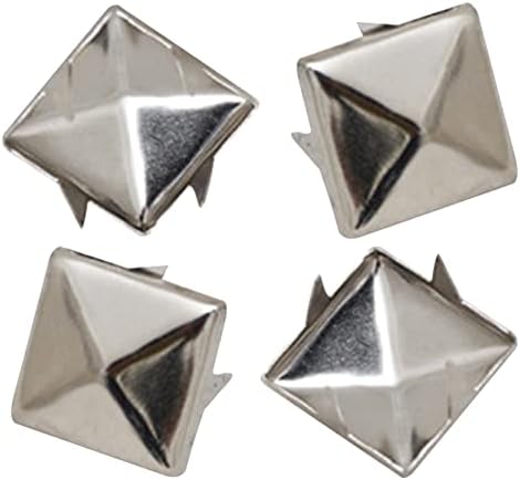 100 Pcs Square Rivets Silver Pyramid Studs Standard Size Punk Spikes ...
