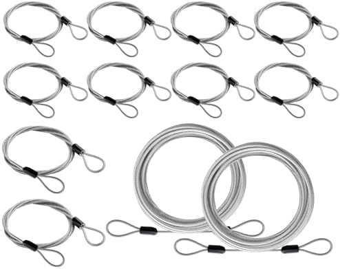 Aemygo 4 Ft 3mm Security Cable Luggage Lock Cable, 12 Pack Braided ...