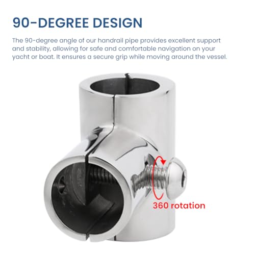 DSFSAEG Boat Marine Handrail T/Tee Fitting Rail Connector, Stainless ...