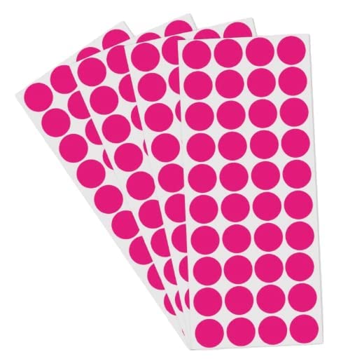 True-Ally 2400 Piece Pink Color 12mm (0.5 Inch) Round Dot Sticker Self ...