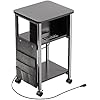 Amazon.com: Merapi Small End Table with Charger, Side Table on Wheels ...