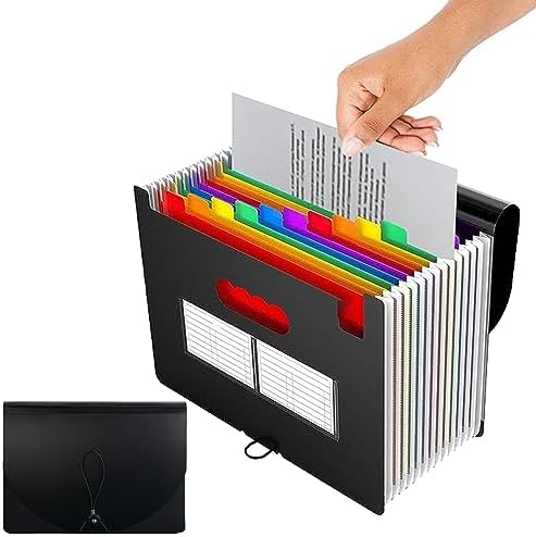 Amazon Basics Expanding Organizer File Folder, Letter Size - Black, 1 ...
