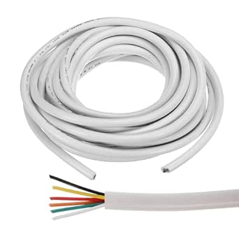 Amazon.co.jp: uxcell 22AWG電線 6導体 UL2464 LED電源照明ケーブル 錫メッキ銅 5 M 低電圧 PVCケース 柔軟な延長コード ホワイト LEDストリップ ...