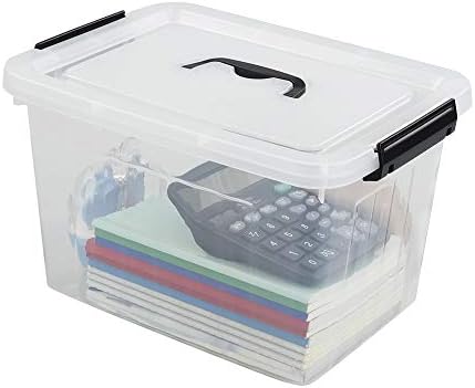 Lesbin 10 L Plastic Storage Latch Box, Clear Storage Box with Lids, Set ...