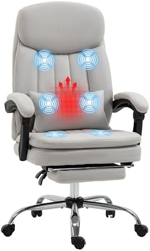 Amazon.com: Vinsetto Heated Reclining Computer Chair with Lumbar ...