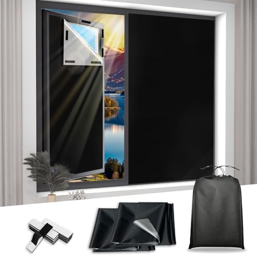 Amazon.com: OCGIG 100% Blackout Blinds, 118" x 57" Blackout Shades Film ...
