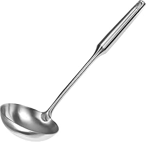 Soup Ladle,304 Stainless Steel Cooking Ladles Long Spoon, Heavy Duty ...