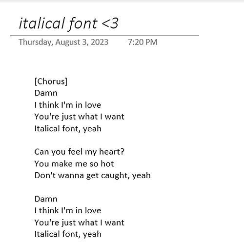 Play italical font by Ruby Mackenzie on Amazon Music