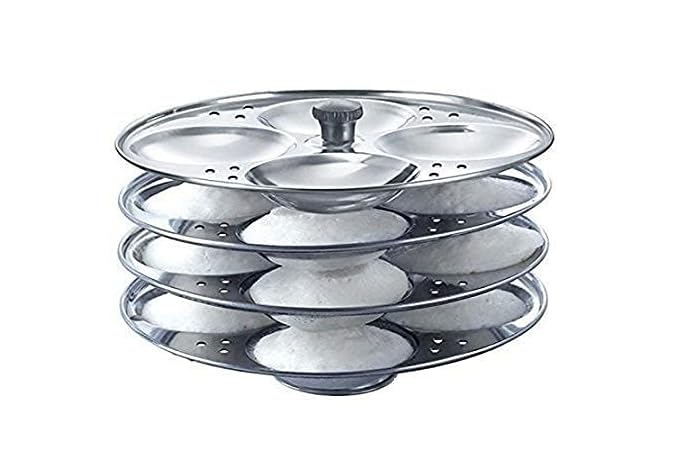 Stainless steel Idli stand/Idli maker 4x4 plates (16 Idli) : Amazon.in ...