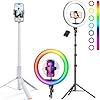 Amazon.com: Weilisi 10" Selfie Ring Light with Tripod Stand, 72'' Tall & Phone Holder, 38 Color ...