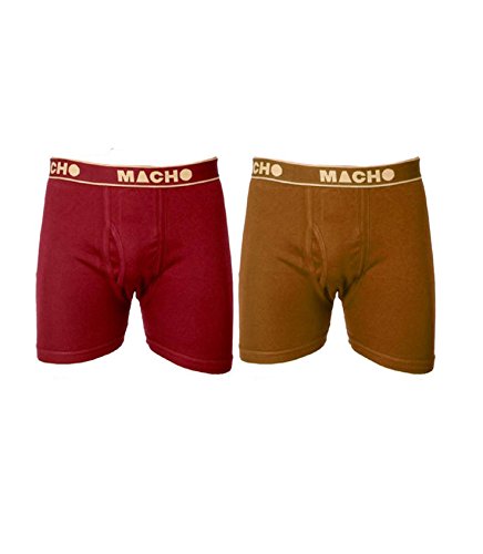Buy Macho Men's Long Cotton Fine Trunk Pack of 2 (Multi Color ) (Size ...