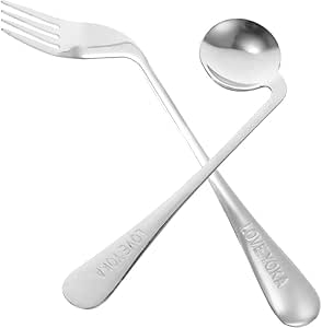 Amazon.com: jojofuny 1 Set Adaptive Utensils Curved Fork, Easy Offset ...