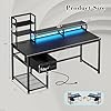 Amazon.com: 44 Inch Gaming Desk with Hutch and Drawers,Reversible ...