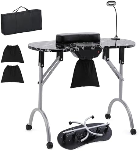 Amazon.com : Bestauty Manicure Table, 36'' H Portable Nail Table for ...