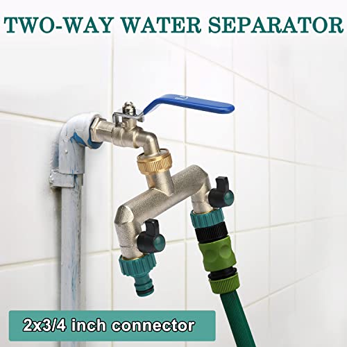 Drado 2 Way Outdoor Water Taps Distributor Brass Garden Tap Splitter,3/ ...