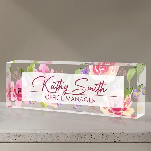 Amazon.com: Personalized Name Plates for Desk, Premium Clear Acrylic ...