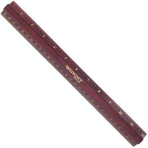 Amazon.com: Westcott Mahogany Finger Grip Ruler With Metal Edges, 12 ...