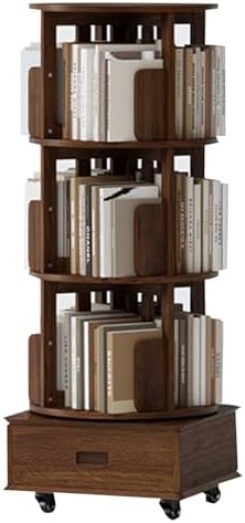 360° Multi Tier Rotating Walnut Colored Drawer Organizer with Bottom ...