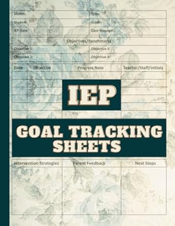IEP Goal Tracking Sheets: progress monitoring tracker iep goal | iep ...