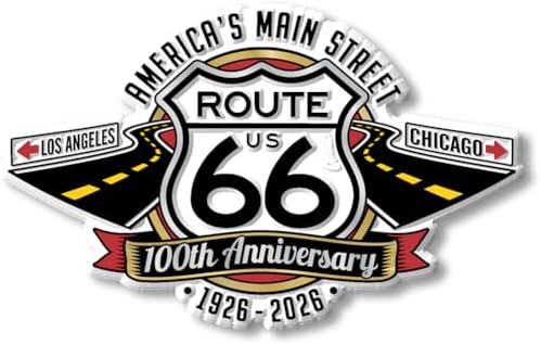 Amazon.com: Route 66 100th Anniversary Shield & Roads Magnet by Classic ...