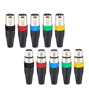 Amazon.com - BASNI 3-Pin X L R Male Plug Female Jack Cable Connector ...