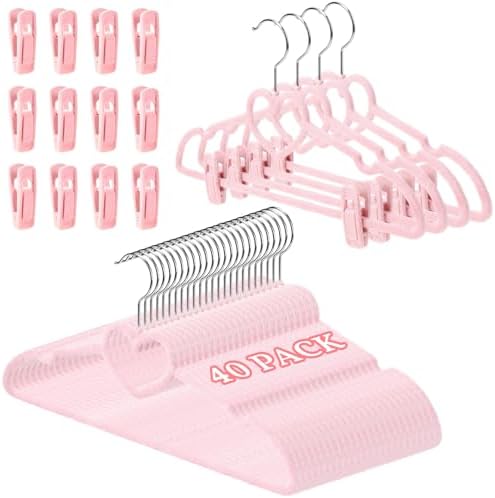 Amazon.com: Tessco for you 20 Pcs Velvet Clothes Hangers with 20 Pcs ...