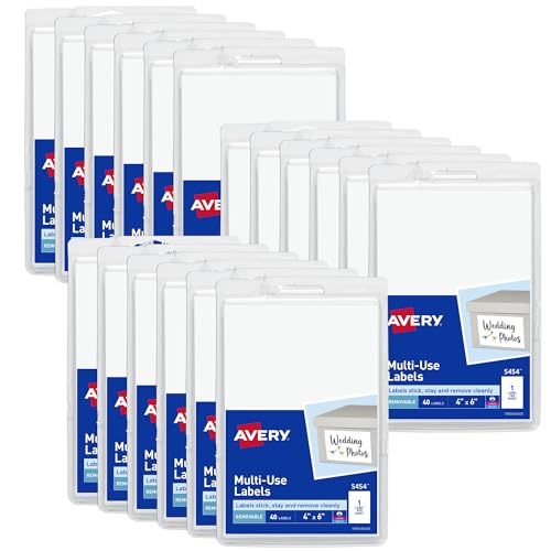Avery Removable Labels, 4" x 6" Blank Labels, Laser/Inkjet Printable ...