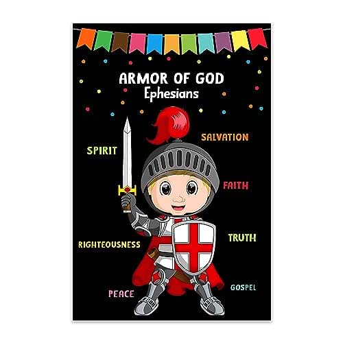 Amazon.com: Armor of God Posters, Kids Scripture Poster, Church Sunday ...