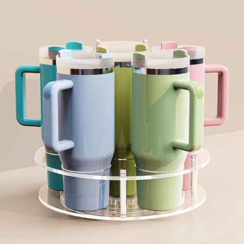 Amazon.com - LUGUNU Rotating Acrylic Water Bottle Organizer for Stanley ...