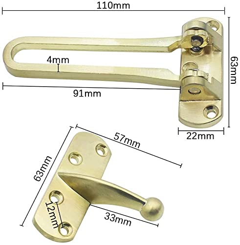 TERF® Heavy Duty Security Door Guard Polished Brass Internal and ...