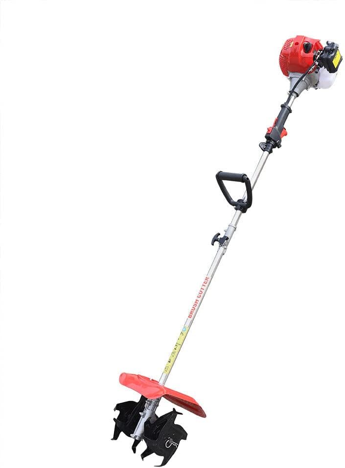 42.7CC Handheld Tiller Machine Cultivator Gas Powered Weeding Tilling ...