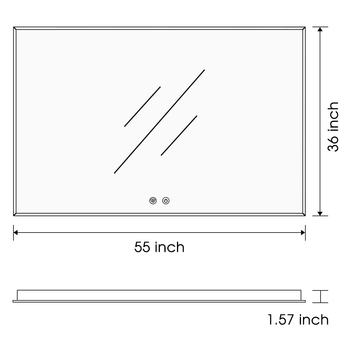 IOWVOE 55 x 36 Inch LED Bathroom Backlit Mirror for Wall, Lighted ...