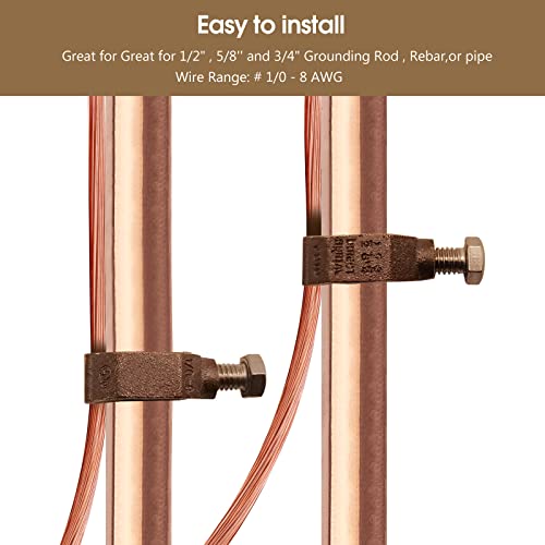 Snapklik.com : Silicon Bronze Universal Ground Rod Clamp,UL & CSA ...