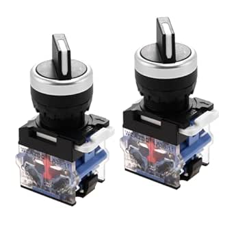 uxcell Rotary Selector Switch 2 Positions 1NO+1NC Self-Lock Latching AC ...
