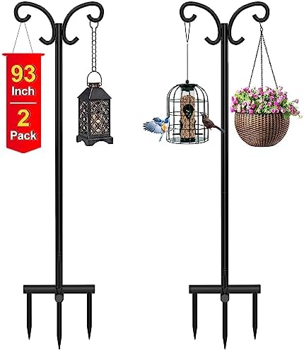 Mutool 75in Adjustable Shepherds Hooks for Outdoor, 2 Pack Heavy Duty ...