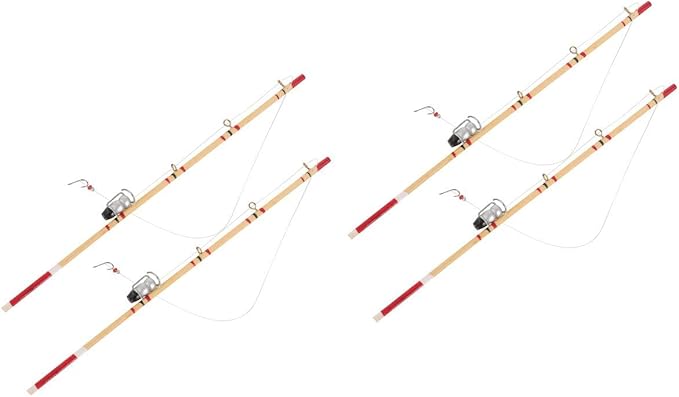 Amazon.com: Dollhouse Fishing Rod 4 PCS Miniature Fishing Poles for ...