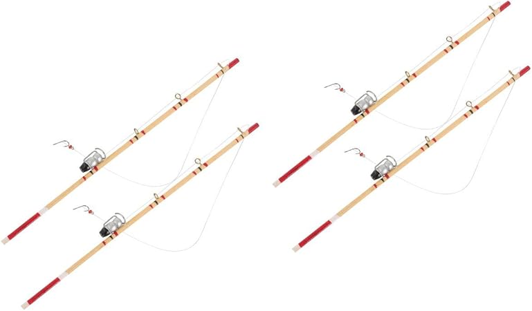 Amazon.com: Dollhouse Fishing Rod 4 PCS Miniature Fishing Poles for ...