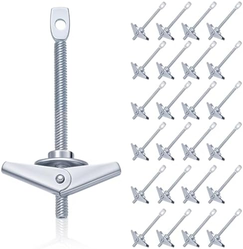 Silkfly 25 Pcs 1/4 x 4 Inch Eye Lag Toggle Bolts with 1 Inch Metal ...